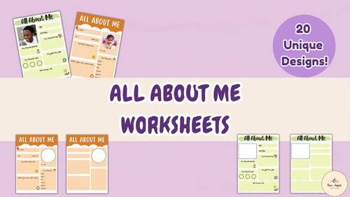 Back to School: 'All About Me' Worksheets for Kids - A Fun & Creative ...