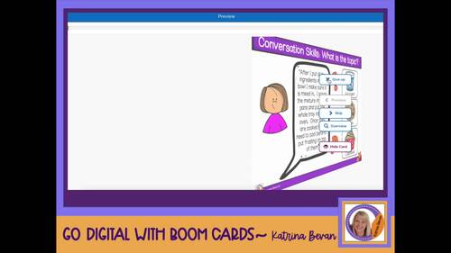 Boom™ Cards with audio: Conversation Skills: What is the topic? | TPT