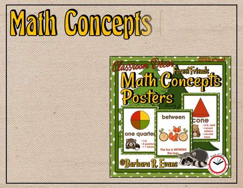 MATH CONCEPTS POSTERS Math Focus Wall Forest Camping Theme Classroom Decor