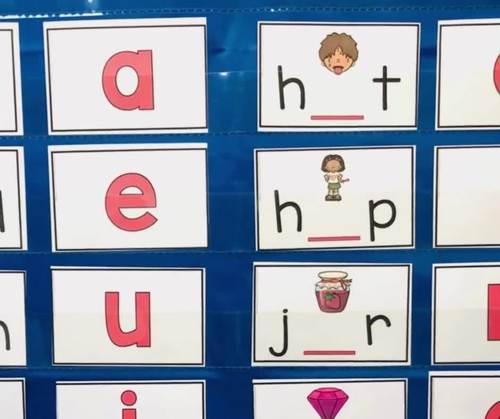 Middle sounds Task Cards Phonics Kindergarten Short Vowel CVC Words