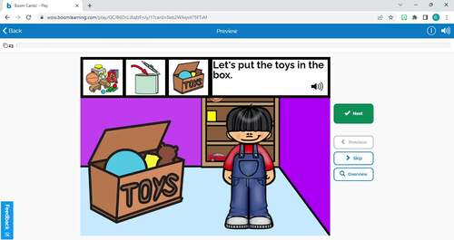 (In) Put the Toys in the Box. by Creative Speech Language Resources