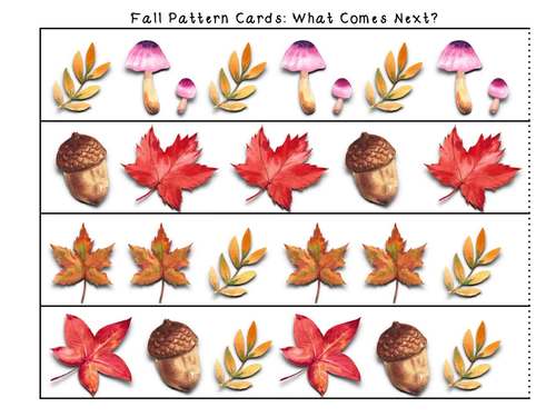 Watercolor Fall Pattern Activity by Westbrook's World | TPT