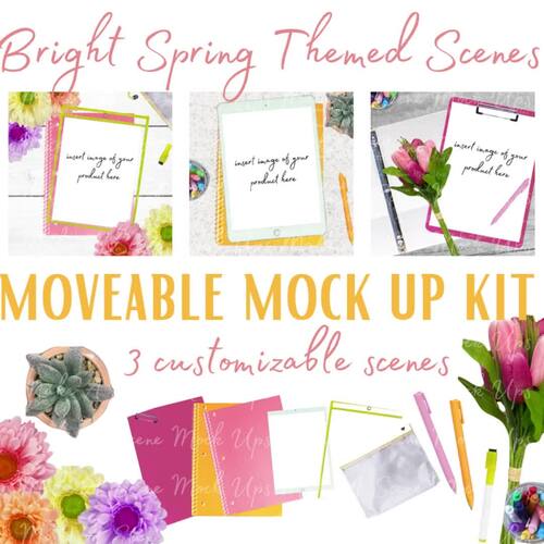 Bright Spring Mock Up with 3 Scenes - Moveable Images and Customizable ...