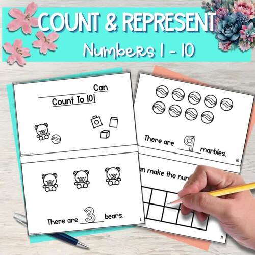 Preschool & Kindergarten Counting Book Learn and Represent Numbers 1-10