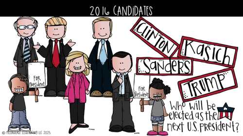 Presidential Candidates clip art 2016 Historical Figures COLORED Version