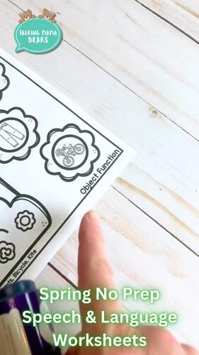 No Prep Spring Speech & Language Therapy Worksheets by Talking Mama Bears