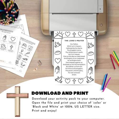 The Lords Prayer Activity Workbook, Christian Bible, Reading ...