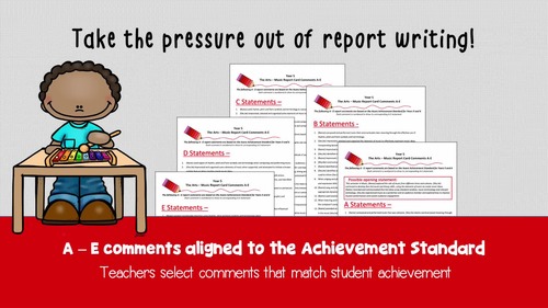 Australian Curriculum Year 5 Music Report Card Comments by Ideacations