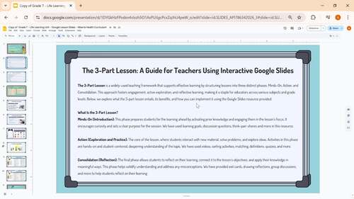 Google Slides Lessons - Alberta Health - Grade 7 - Life Learning Choices