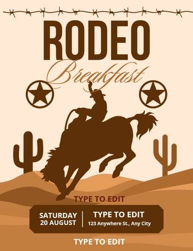 Rodeo Potluck Breakfast (4) Flyers Fully Customize your Flyer Ready to ...