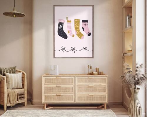 Preppy Pink Christmas Gallery Wall Art Prints, Retro Holiday Classroom ...