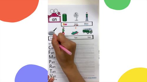 AN WORD FAMILY CVC BLEND EBOOK WORKSHEET WORDS - SPEAKING READING AND ...