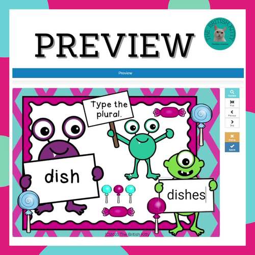 Halloween Monster Plural Nouns Boom Cards™ by The British Kitty | TPT