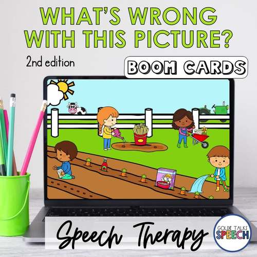 What's Wrong with this Picture 2? Boom Cards Picture by GoldieTalks Speech