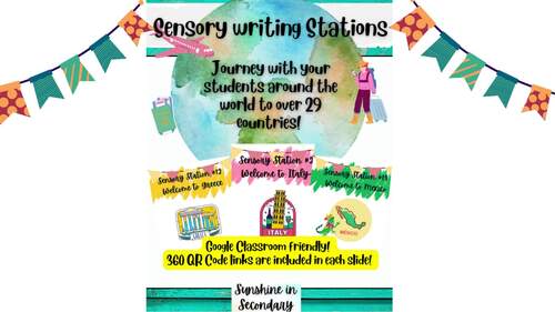 Travel around the world with sensory writing stations! Show not tell ...