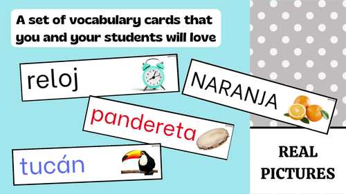 Spanish Vocabulary. Vocabulario en Español. Black Font by MONTEVIDEO ...