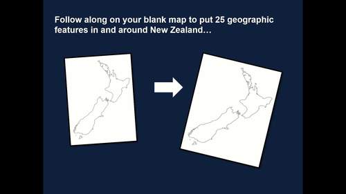 New Zealand Map Activity- fun, engaging, follow-along 25-slide PPT