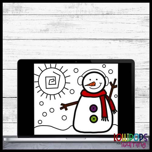 Winter Snowman Color by Code Clipart | Progression Clipart | Winter Clipart