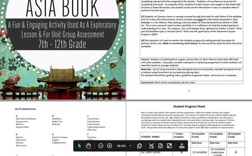 Creating an ABC Book of Asia Geography Lesson Assessment or Activity