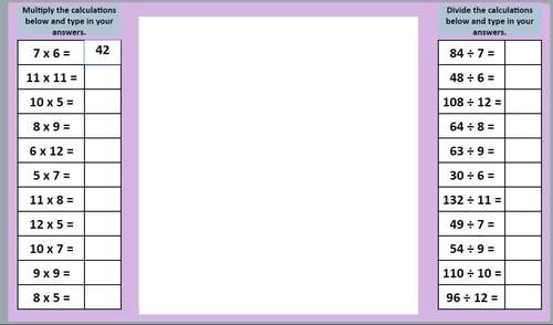 Mystery Digital Pixel Art NO PREP - Deer Multiplication and Division to 12