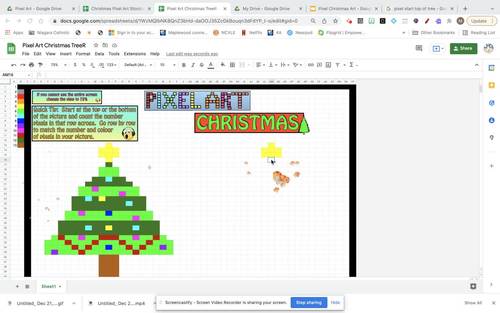 Christmas Pixel Art Bundle Stocking, Present, Tree, Gingerbread Man ...