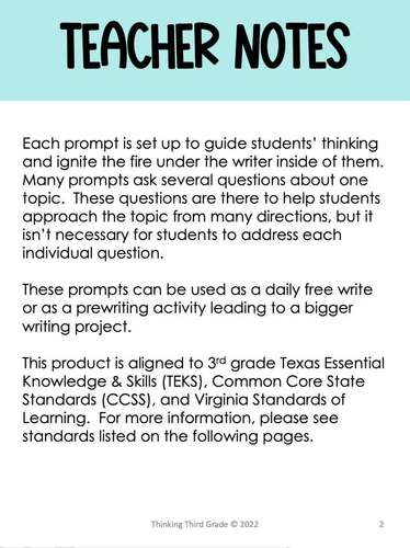 Creative Writing Prompts August | No Prep Printables | Prewriting Centers