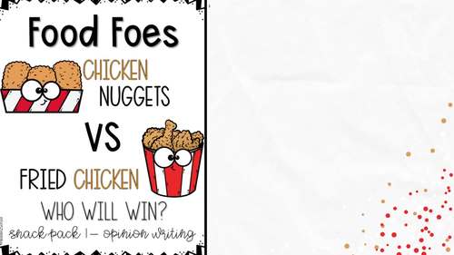 Writing Bundle | Food Friends & Food Foes - Snack Pack 1 (Opinion ...