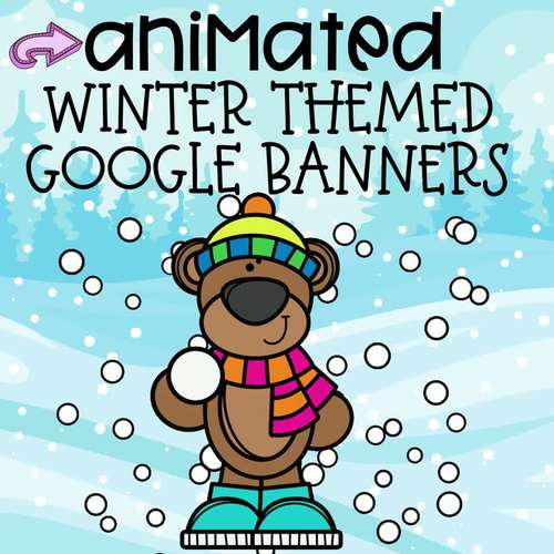 Animated Google Classroom Headers Banners for Winter | TPT