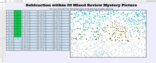 Winter Digital Mystery Picture for Subtraction within 20 | Christmas ...