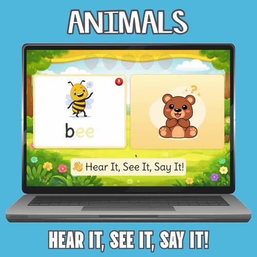Animal Audio Flashcards – Hear It, See It, Say It – Digital Activity