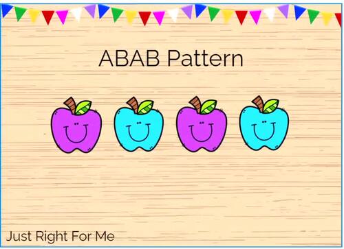 Back to School Complete the Pattern Boom Cards by Just Right For Me
