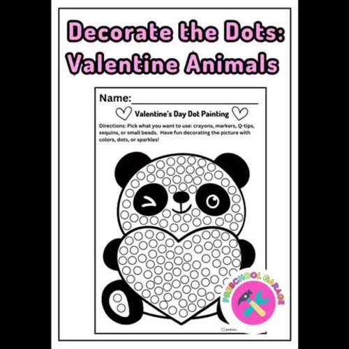 Decorate the Dot: Valentine Animals by Preschool Garage | TPT