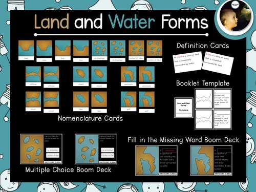 Land and water forms in Montessori by Montessori Global | TPT