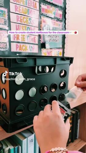 Rainbow Pastel Student Mailboxes by Teaching with Grace Ann | TPT