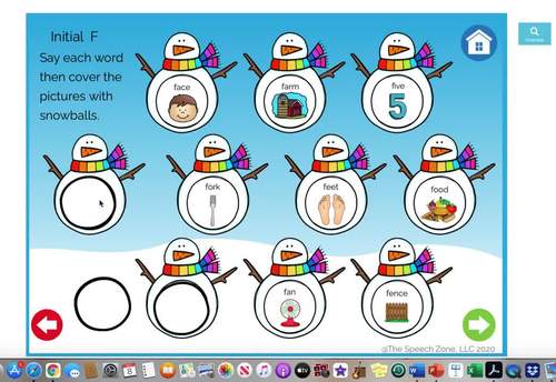 Boom Cards Winter Snowman Articulation by The Speech Zone | TPT