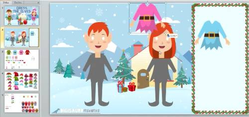 Powerpoint Activity Game - Dress The Elves - Movable Objects Activity
