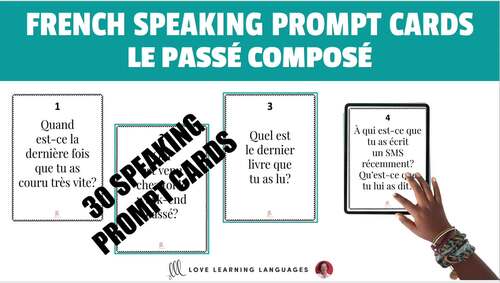 French Passé Composé Speaking Prompt Cards Avoir and Être | TPT