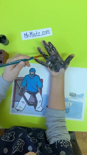 Hockey Handprint Craft - Printable Gift for Hockey Fans, Coach, Dad & Kids