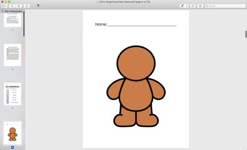 Roll a Gingerbread Man Winter Holiday Dice Game by Rawan Abdalla