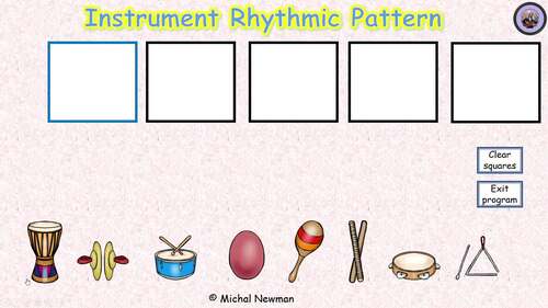 music - musical instrument & a rhythmic pattern - interactive game