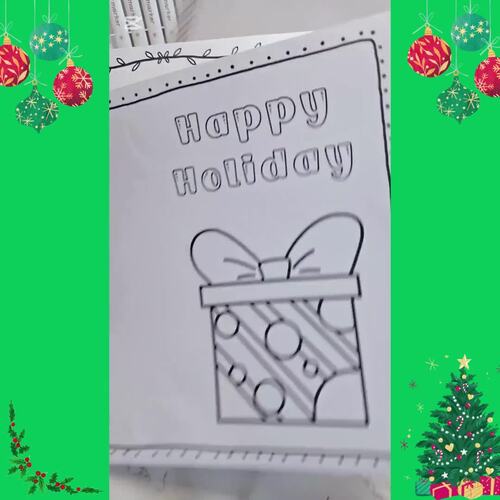 Christmas Craft Activities | Printable Card Coloring Page Templates