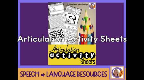 Articulation Activity/Homework Sheets. PDF & Easel Version by Katrina Bevan