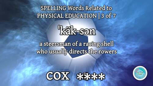 SPELLING Words Related to PHYSICAL EDUCATION by One Aqua Clear Book