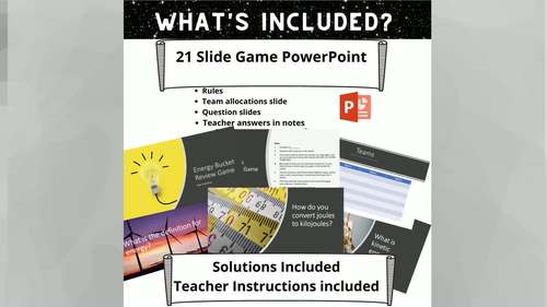 Energy - Epic Buckets Revision Game Science Physics Activity! | TPT