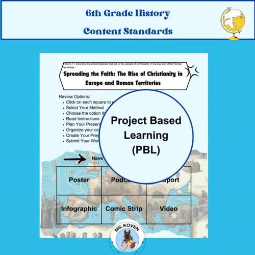 HSS 6.7.7: Spread of Christianity PBL Choice Board by Ms Koven with Class