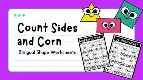 Counting Sides and Corners: Bilingual Shape Worksheets in Spanish and ...