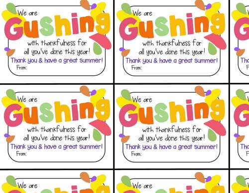Fruit Gushers End of Year Thank You Gift Tag-We're gushing with ...