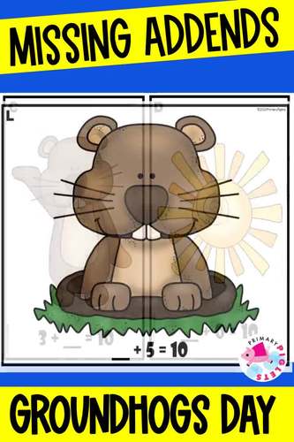 GROUNDHOG DAY Math Activities Addition within 10 Math Centers | TPT