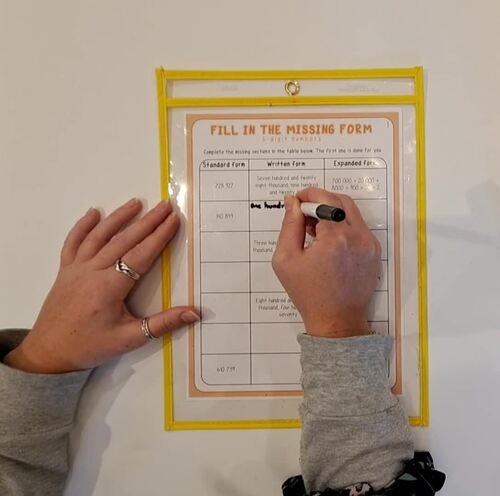 6 and 7 digit place value missing forms activity by Master Your Math ...