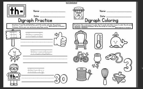 Th Worksheet Packet - Digraphs Worksheets + Activities PreK ...
